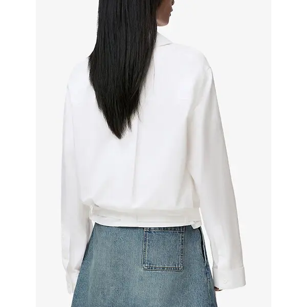 Loewe Draped Long-sleeve Cotton Blend Shirt - White