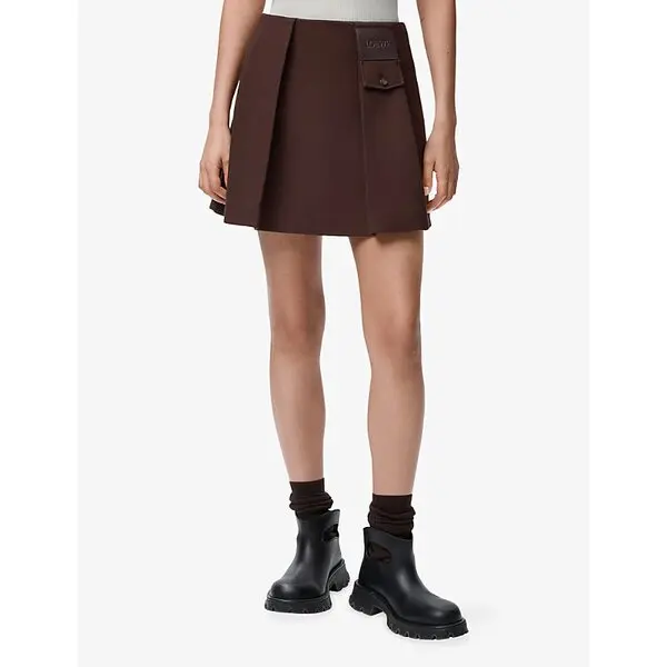 Loewe Pleated Flap-pocket Mini Skirt