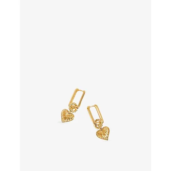 MISSOMA Ridge Heart Charm Drop Earrings - Gold