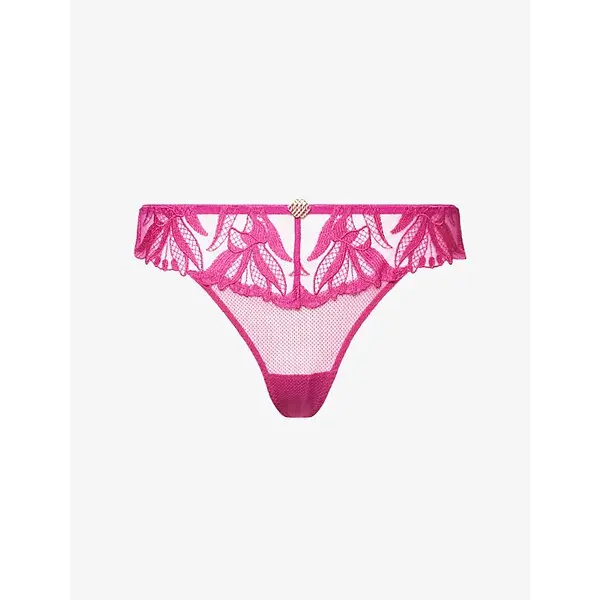 AUBADE Sweet Euphoria Tanga Lace Briefs - Passion Rose