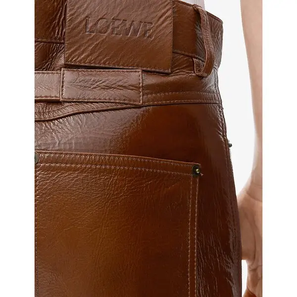 Loewe Ombre Straight-leg Lamb Leather Trousers