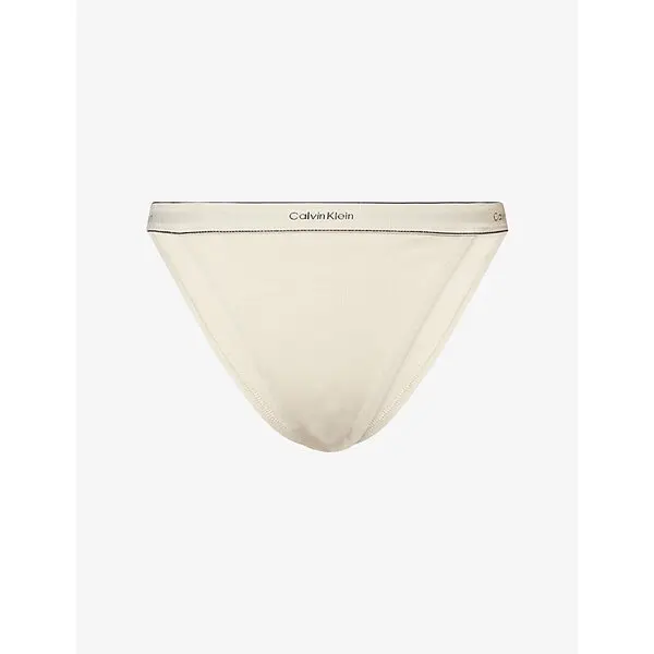 Calvin Klein Heritage Cotton Stretch Tanga Briefs - Oyster Gray