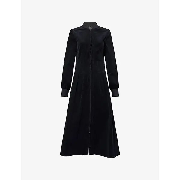 ME+EM Pleated-waist Cotton Corduroy Midi Dress