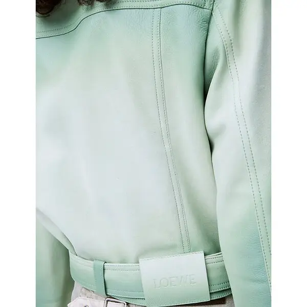 Loewe Notched-collar Cropped Leather Jacket