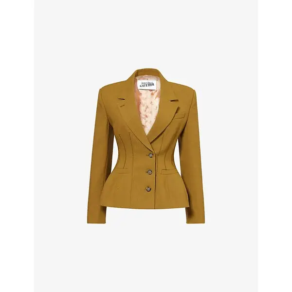 JEAN PAUL GAULTIER Notch-lapel Cinched Wool-blend Blazer