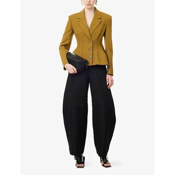 JEAN PAUL GAULTIER Notch-lapel Cinched Wool-blend Blazer