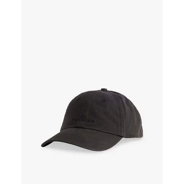 Stone Island Brand-embroidered Cotton Baseball Cap - Black