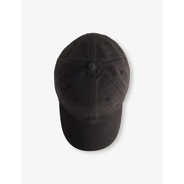 Stone Island Brand-embroidered Cotton Baseball Cap - Black