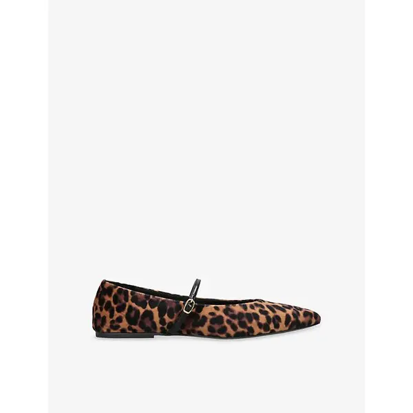 Aera Mina Leopard Velvet Ballerina Flats