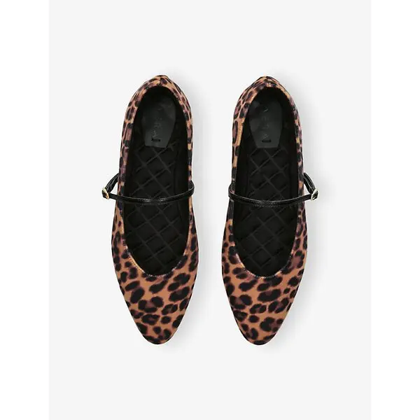 Aera Mina Leopard Velvet Ballerina Flats