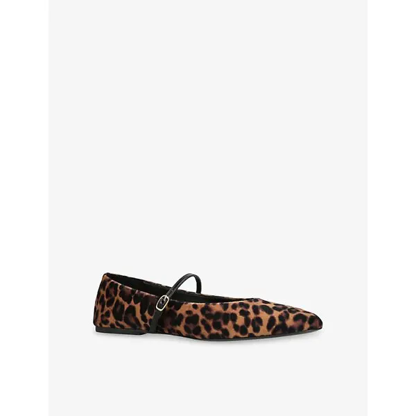 Aera Mina Leopard Velvet Ballerina Flats