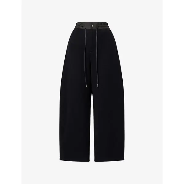 Sacai Drawstring Wide-leg Cotton-blend Jogging Bottoms