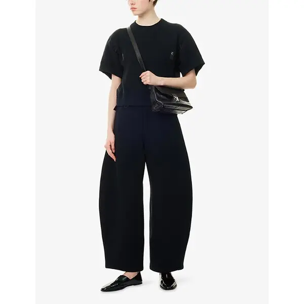 Sacai Drawstring Wide-leg Cotton-blend Jogging Bottoms