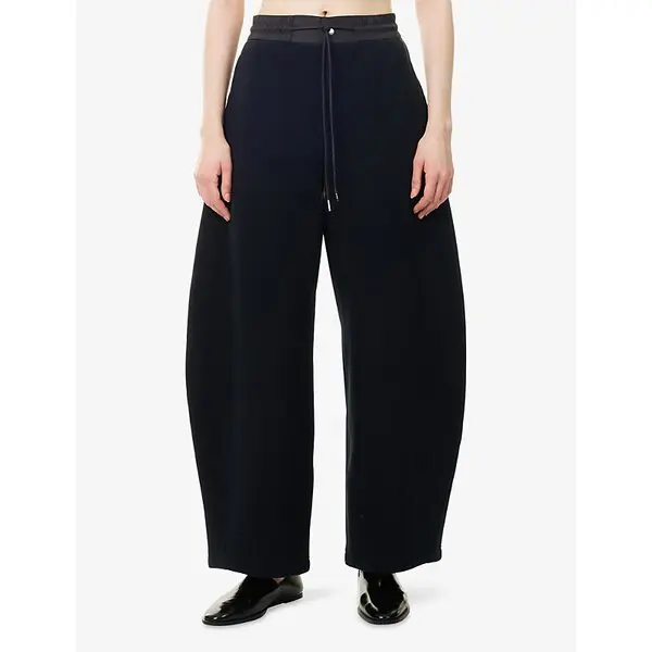 Sacai Drawstring Wide-leg Cotton-blend Jogging Bottoms
