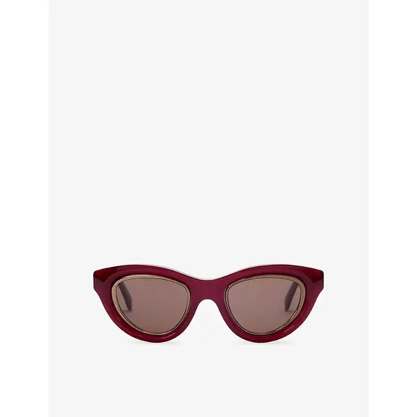 Loewe Mini Anagram Cat Eye Sunglasses - Milky Burgundy
