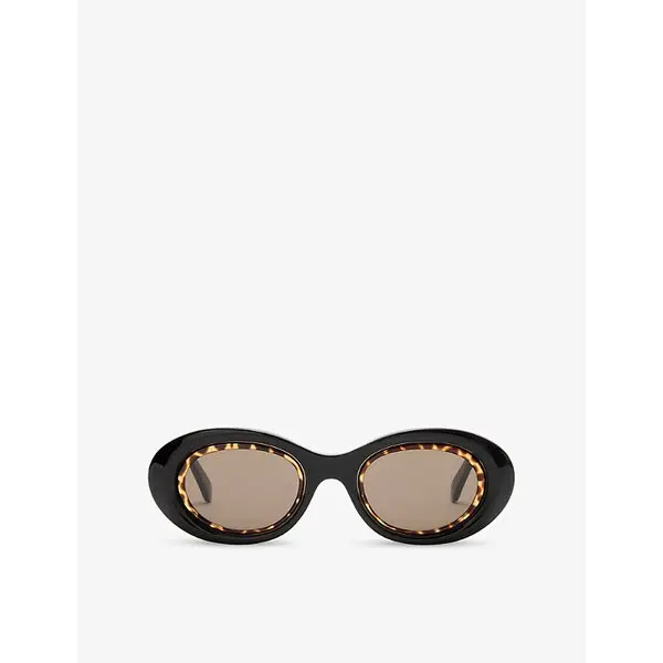 Loewe Mini Anagram Oval-frame Sunglasses - Black