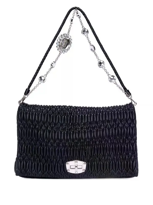 Miu Miu Braided Strap Embellished Shoulder Bag
