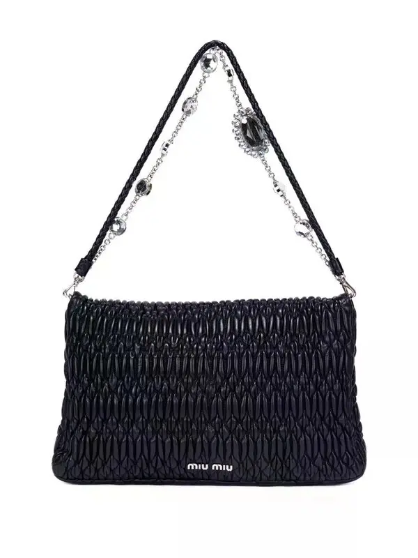 Miu Miu Braided Strap Embellished Shoulder Bag