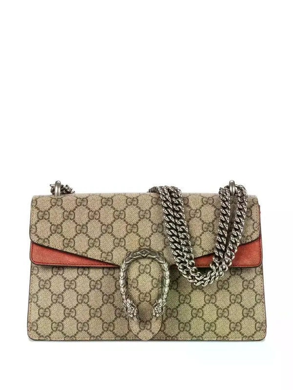 Gucci Silver-tone Chain Print Shoulder Bag