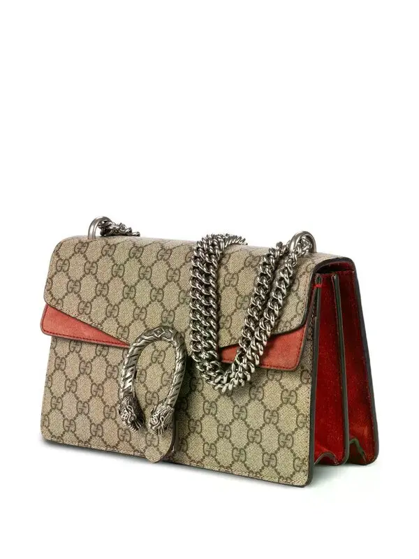 Gucci Silver-tone Chain Print Shoulder Bag