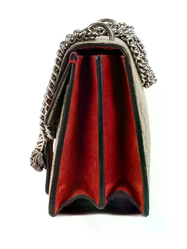 Gucci Silver-tone Chain Print Shoulder Bag