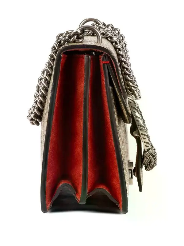 Gucci Silver-tone Chain Print Shoulder Bag
