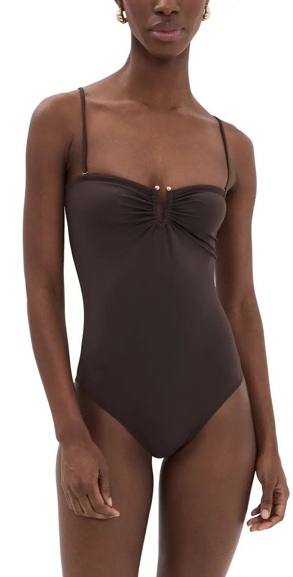 NILI LOTAN One Piece Bathing Suit - Espresso