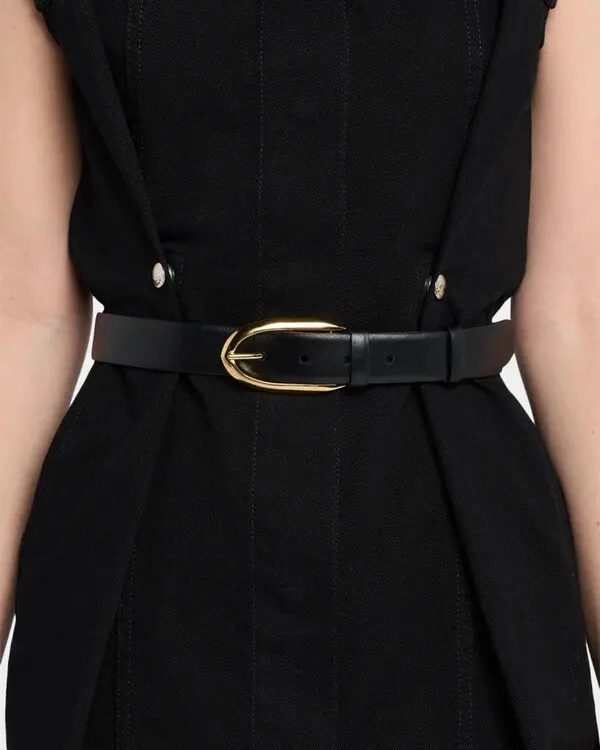 Givenchy Round Buckle Leather Belt 30mm
