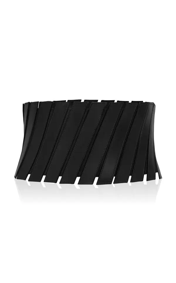Alaïa Leather Bustier Belt - Black