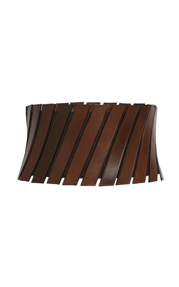 Alaïa Leather Bustier Belt - Brown