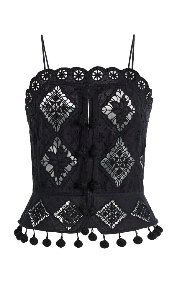 Isabel Marant Étoile Nelissy Cotton-linen Top - Black