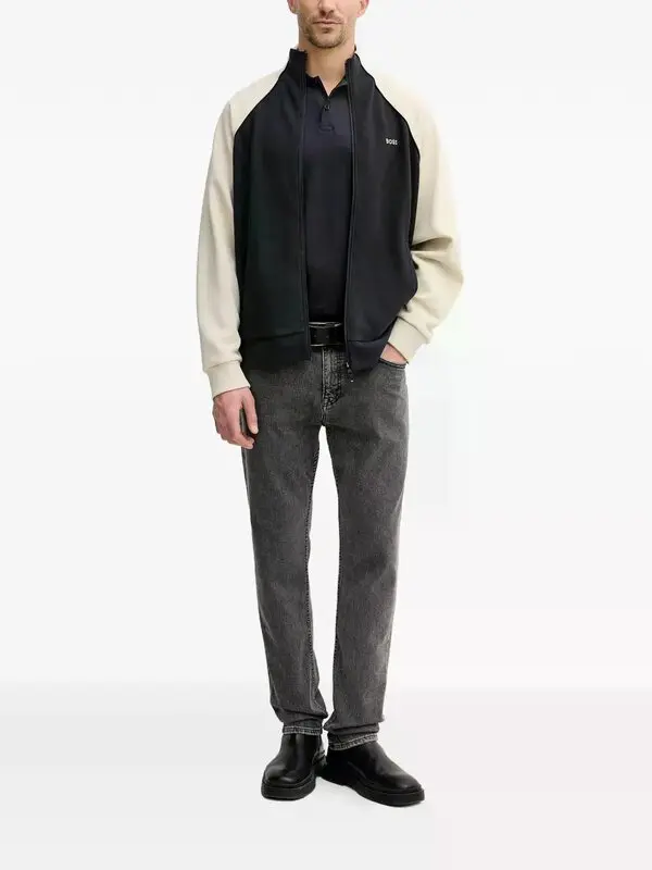 BOSS Straight-leg Jeans With Tonal Topstitching - Grey