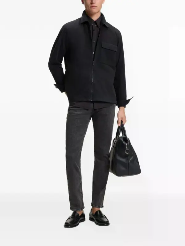 BOSS Straight-leg Jeans With Tonal Topstitching - Grey