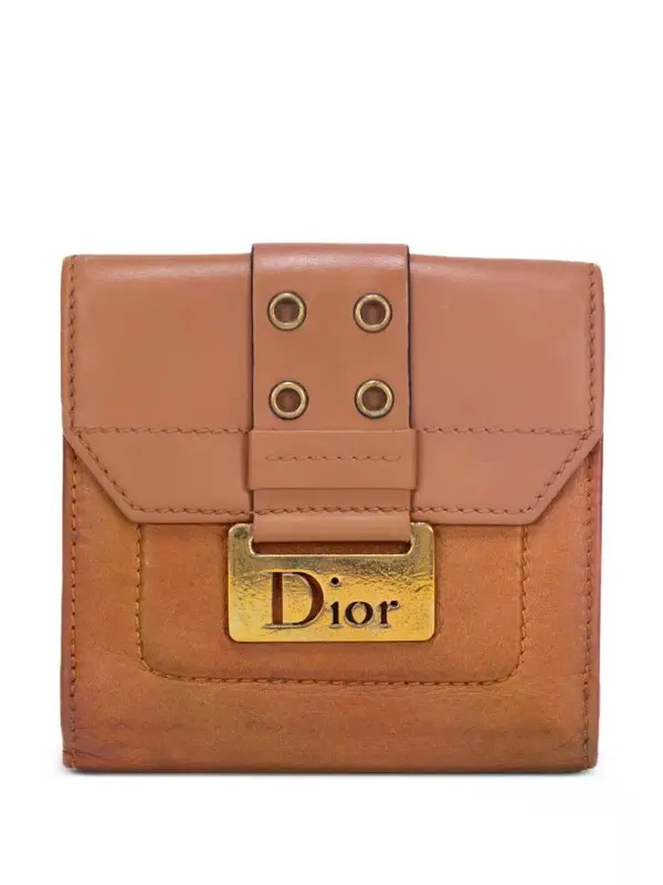 Dior Leather Buckled Wallet - Brown