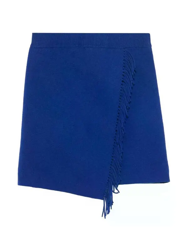 LISA YANG Mette Fringed Asymmetric Mini Skirt