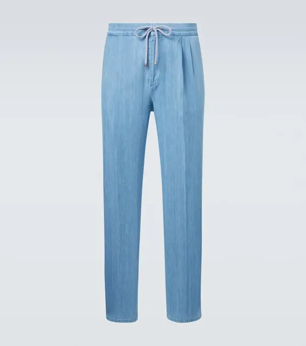 Brunello Cucinelli Pleated Straight Jeans - Blue