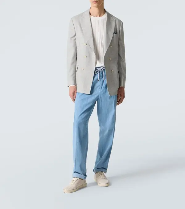 Brunello Cucinelli Pleated Straight Jeans - Blue