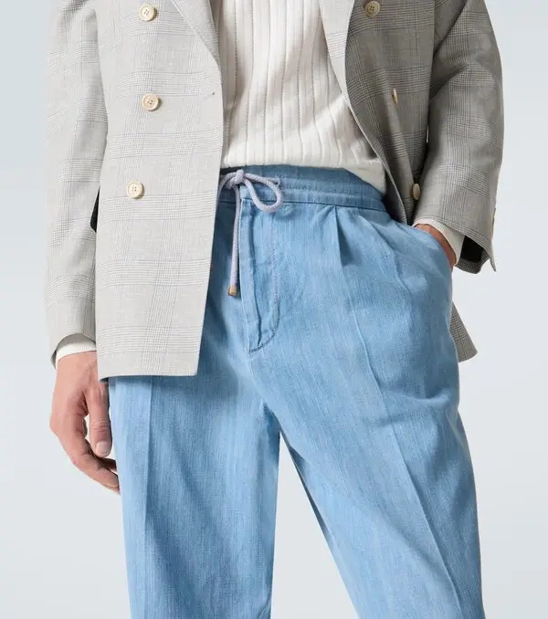 Brunello Cucinelli Pleated Straight Jeans - Blue