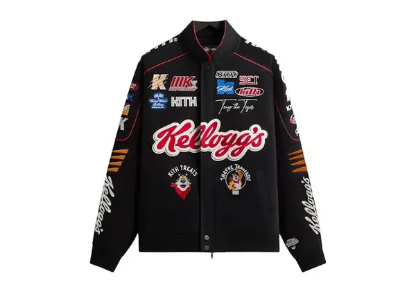 Kith Treats Kellogg’s Frosted Flakes Cereal Tony The Tiger Racing Jacket - Black