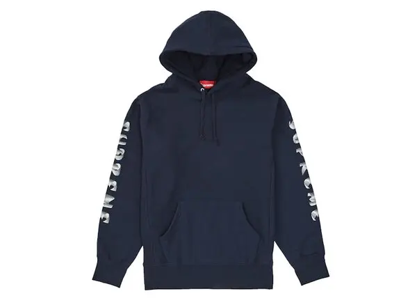 Supreme Gradient Sleeve Hooded Sweatshirt - Navy Blue