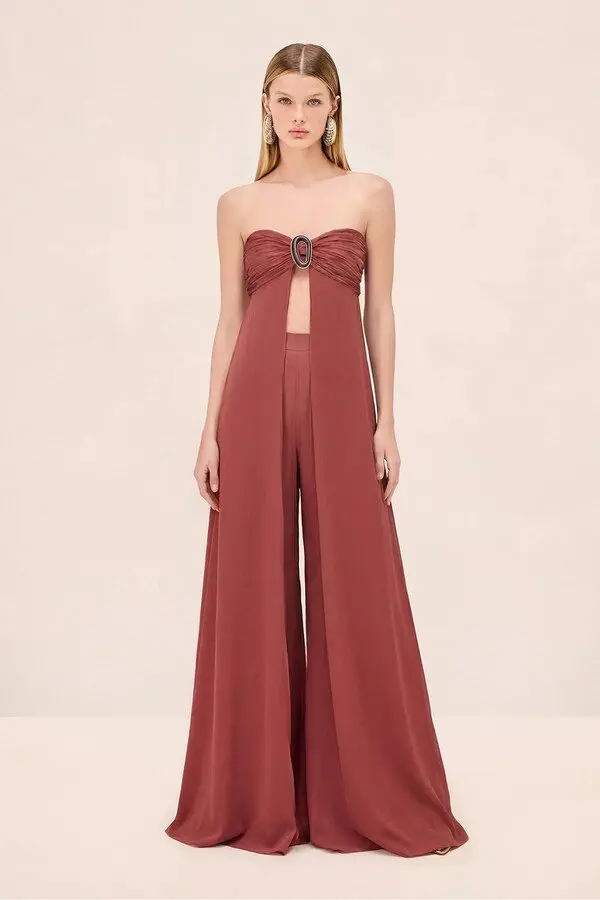 Alexis Izza Metallic Top - Brown
