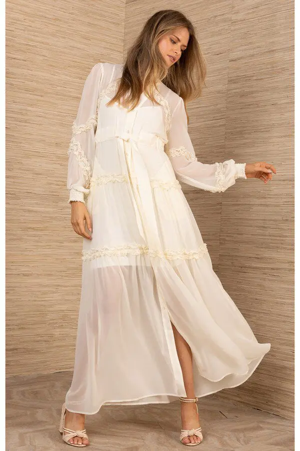 Hale Bob Meghan Chiffon Maxi Dress - Neutral