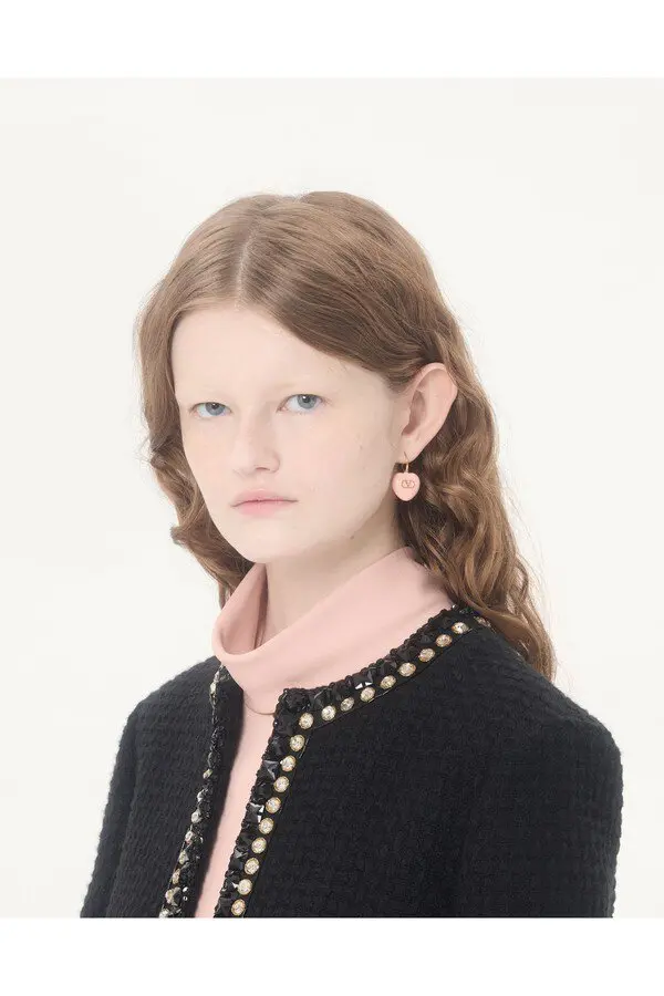 Valentino Garavani Coeur Royal Metal And Enamel Earrings - Gold