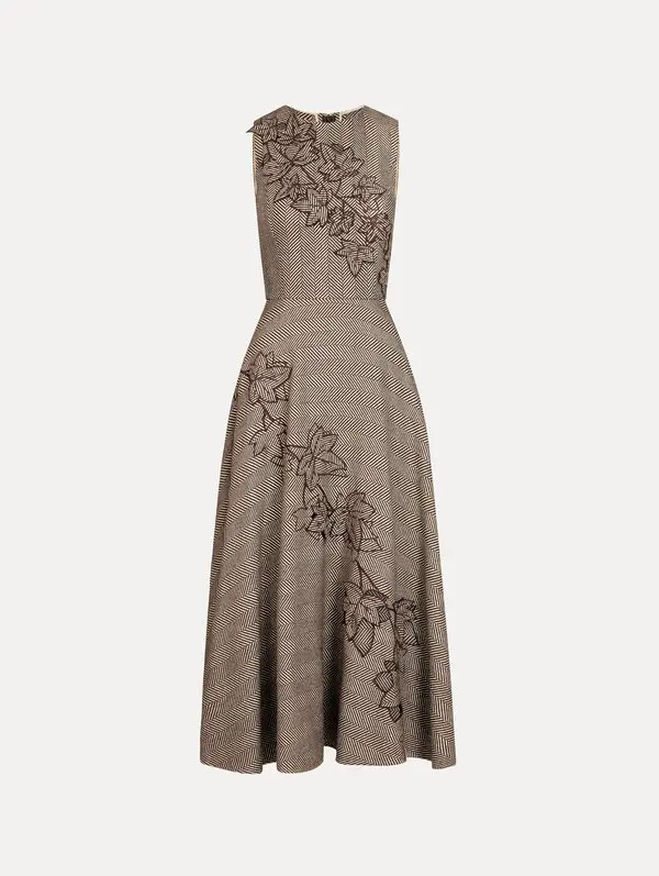 Oscar De La Renta Ivy Threadwork Cutout Dress