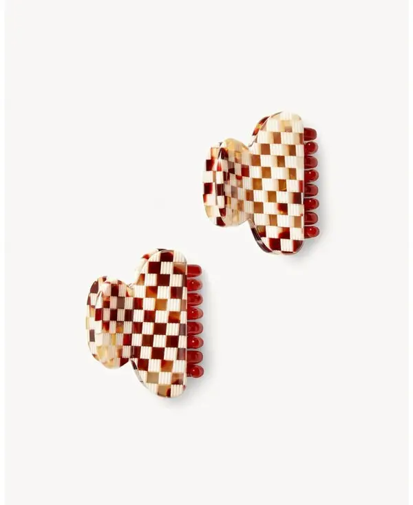 MACHETE Twin Heirloom Claw Clips - Tortoise Checker