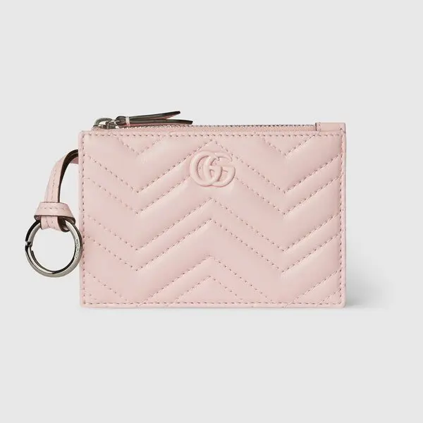 Gucci Gg Marmont Zip Key Pouch - Pink