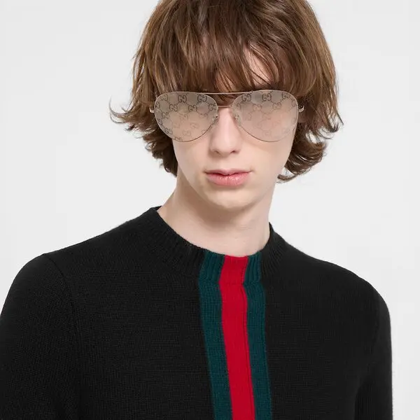 Gucci Fine Knit Wool Sweater With Web Intarsia