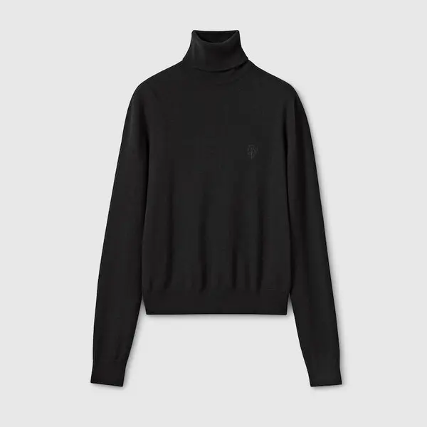 Gucci Knit Wool Turtleneck With Embroidery