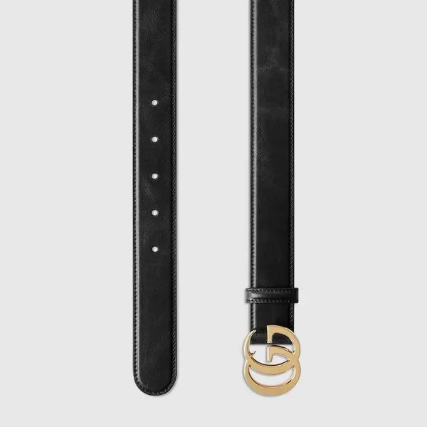 Gucci Gg Marmont Leather Belt - Black