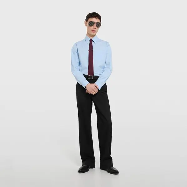 Gucci Gg Cotton Poplin Shirt - Blue